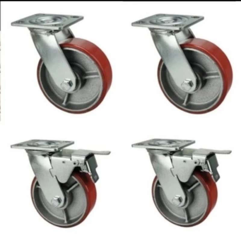 Promo Roda Troli Troly pu 6 inch Heavy Duty 2 Rem(kunci) 2 Hidup ...