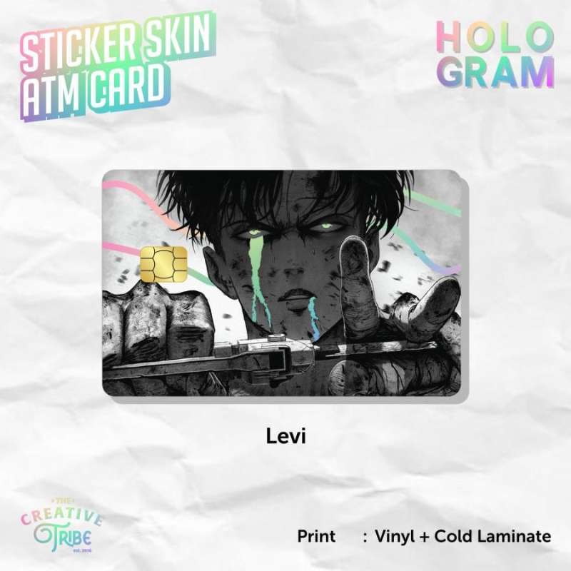 Jual Sticker Skin Card HOLOGRAM Levi Attack on Titan SNK - Stiker Kartu ...