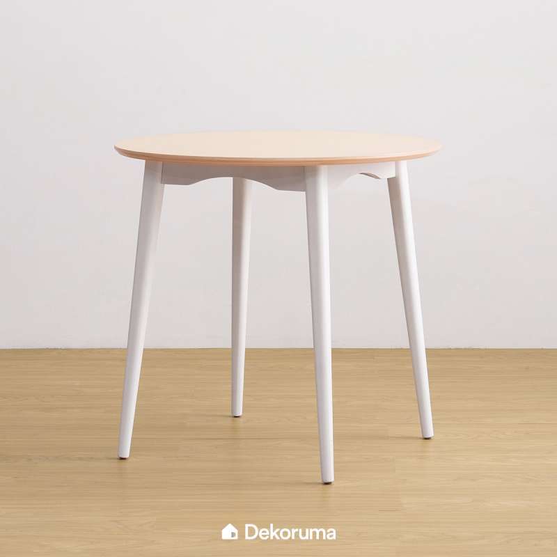 Jual Dekoruma Niwa Meja Makan Minimalis Bulat Putih Kayu Diameter 80 Cm ...