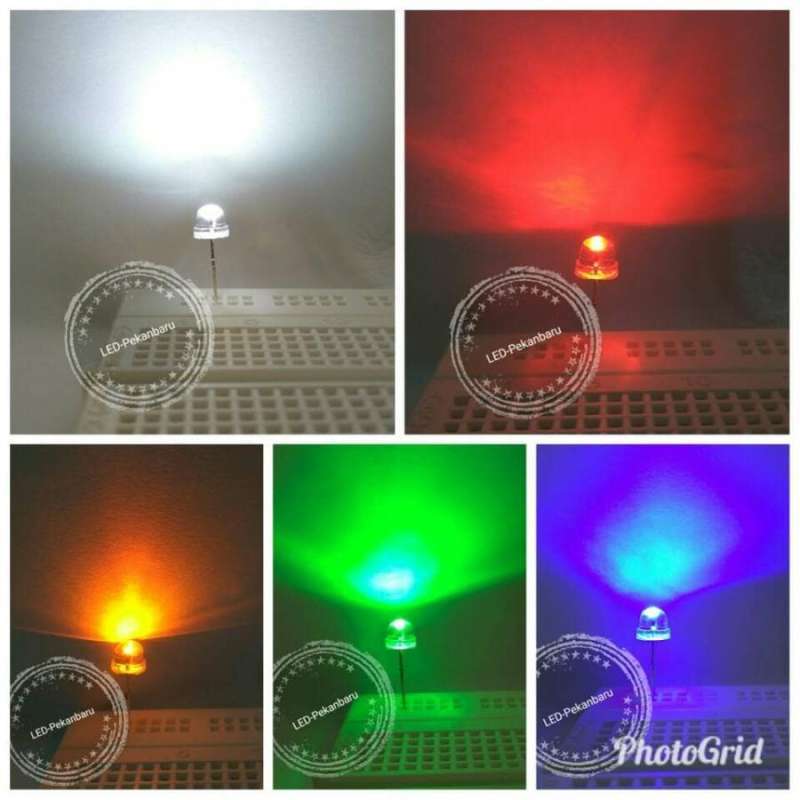 Jual 1000pcs Lampu Led Strawhat 5mm Warna Hijau,biru,putih,kuning,merah ...