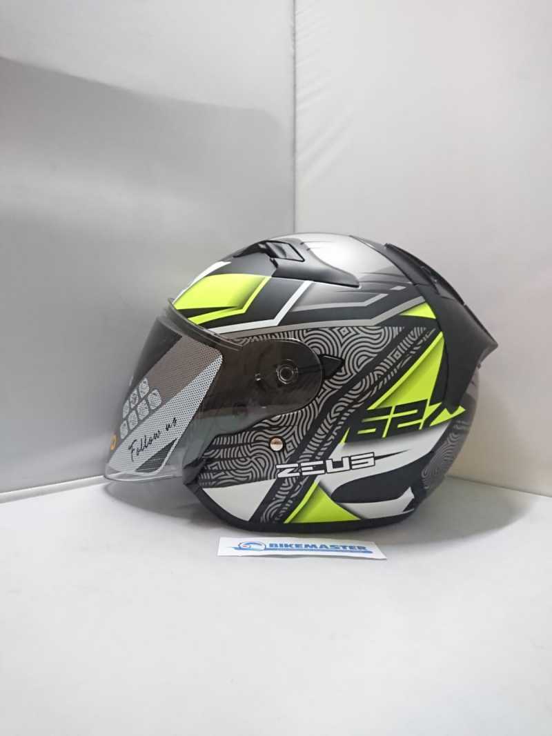Promo New!! Helm Zeus ZS-627 Matt Black BM4 Silver Half Face Diskon 3% ...