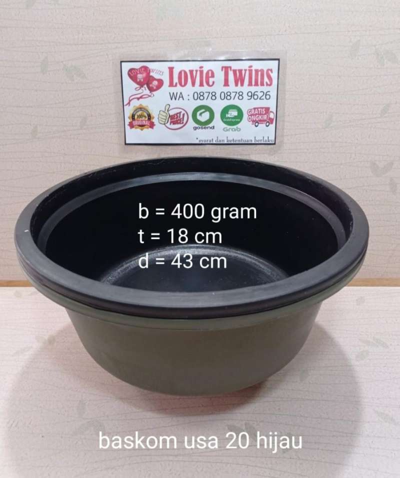 Jual Baskom Plastik Besar Diameter 44 cm Ember Plastik BAK 20 Hijau Bak ...