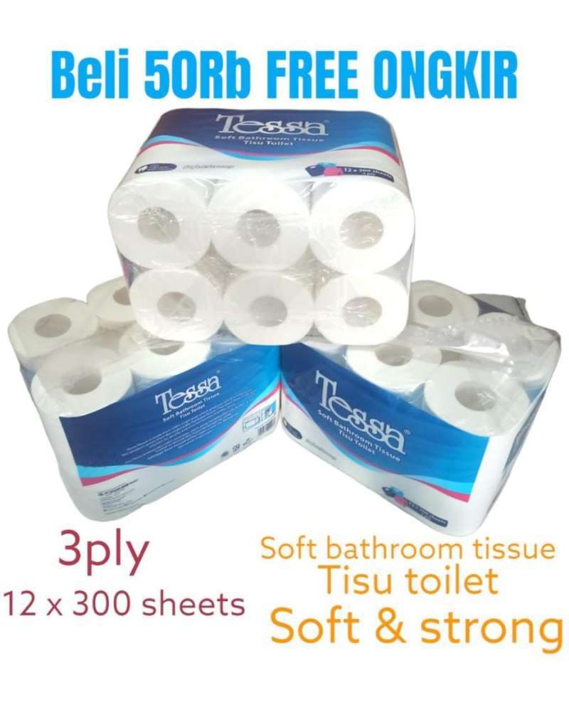 Jual Tissue Tessa Toilet 12 roll 3 Ply Tisu Tessa Kamar Mandi Lembut ...
