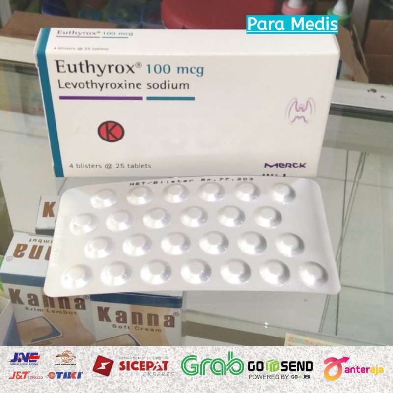 Jual Euthyrox 100 Mcg Levothyroxine Per Strip Isi 25 Tablet Original Di ...