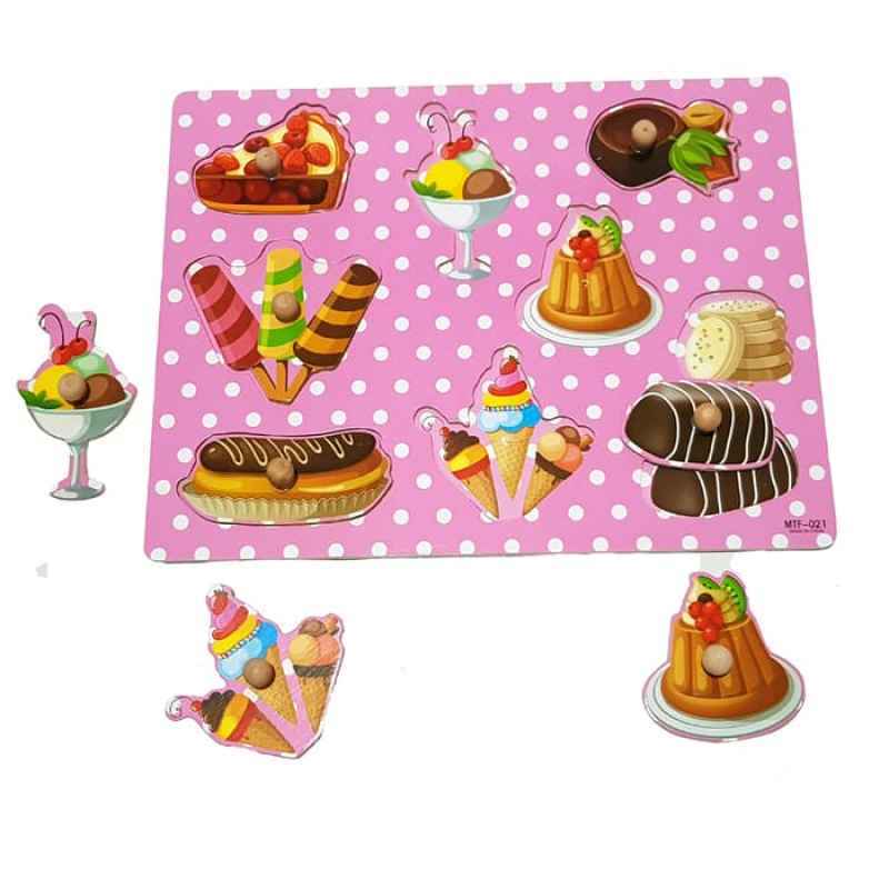 Promo Mainan Edukasi Puzzle knob kayu Makanan Diskon 50% di Seller ...