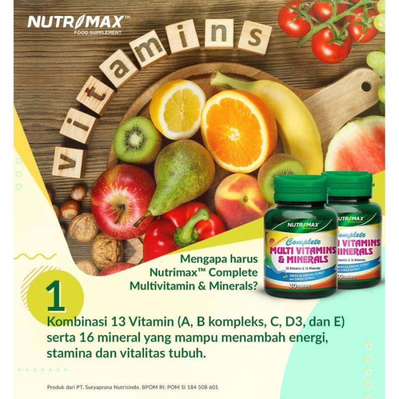 Jual Nutrimax Complete Multivitamins & Minerals 60 Tablet Di Seller ...