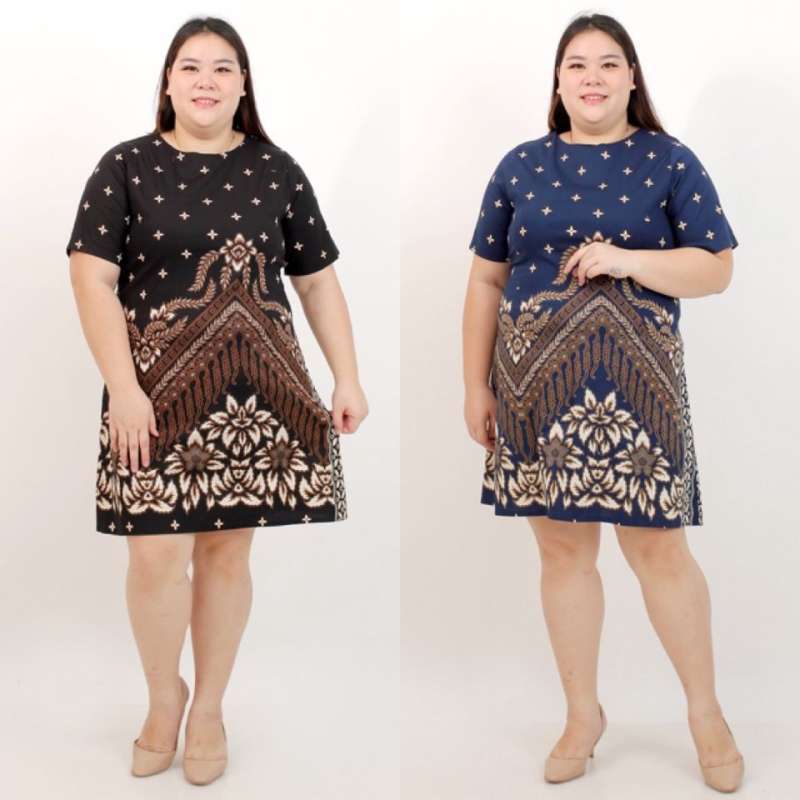 Promo Dress Batik Wanita Jumbo Big Size Ld 120cm Xxl Xxxl 038b Baju