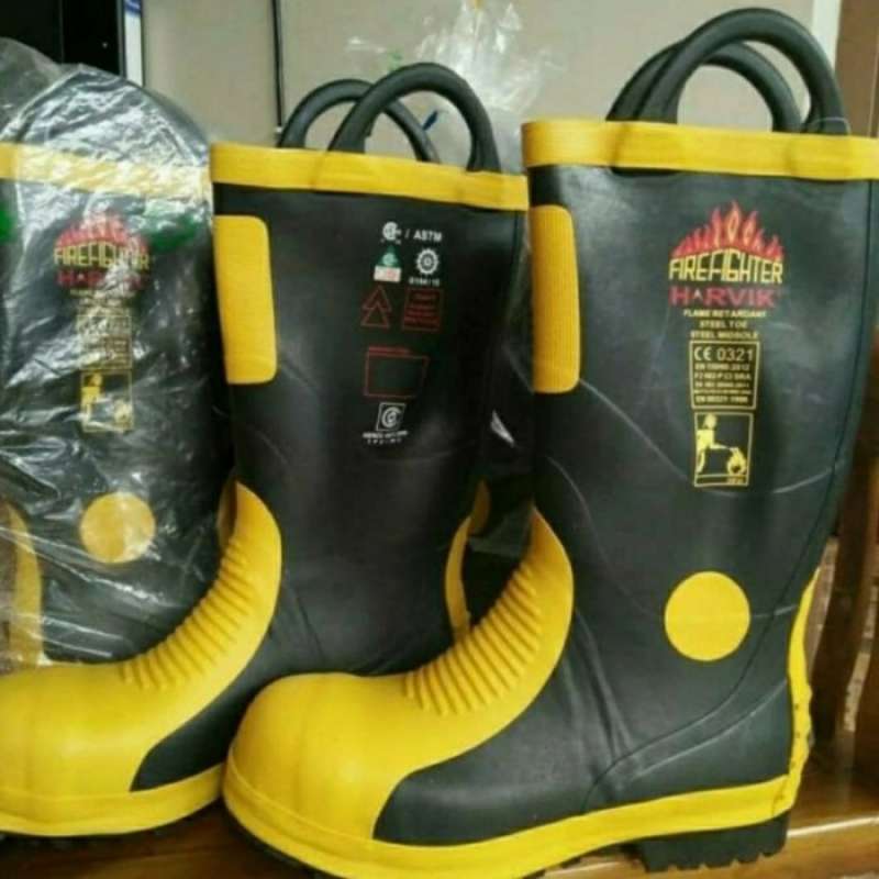 Jual sepatu boots Pemadam kebakaran/ safety boots fire Harvik di Seller ...