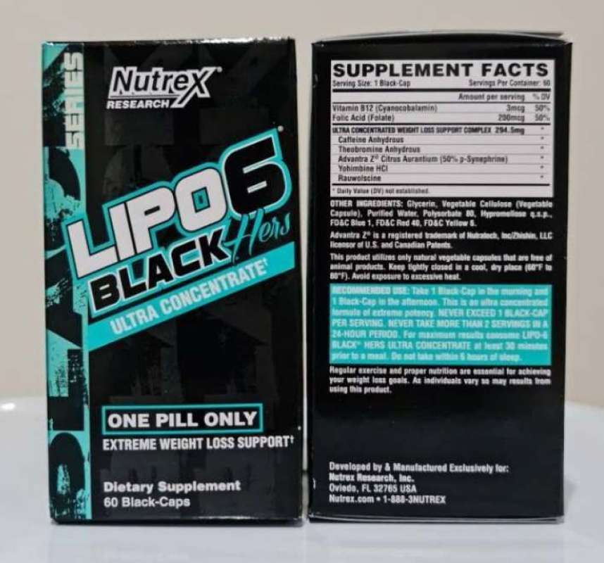 Jual Lipo 6 Black Hers Ultra Concentrate Nutrex 60 Caps Pembakar Lemak ...