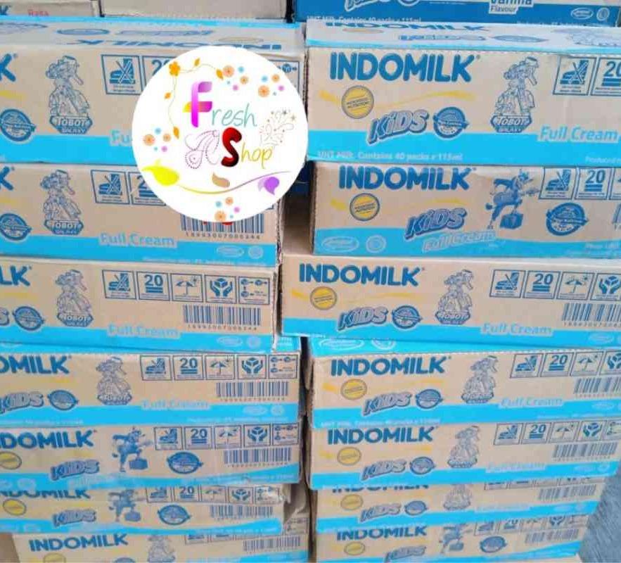 Jual Susu indomilk kids rasa Full cream [40pcs @115ml] di Seller Fresh ...
