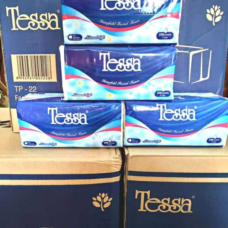 Jual Tessa Natural Soft Facial Tissue [250 Sheets/ 2 Ply] Tisu Tesa 1 ...