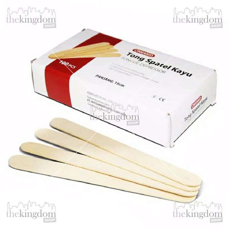 Jual Onemed Tong Spatel Kayu /100 Stik Es Krim Spatula Tongue Depressor ...