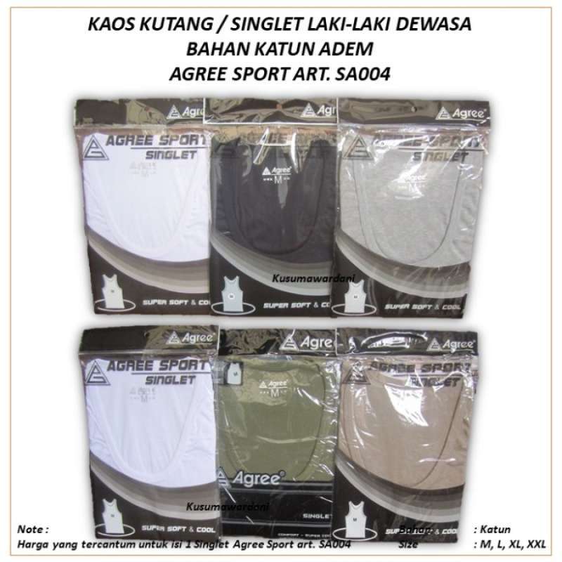 Promo Agree Sport Sa004 Singlet / Kaos Kutang Pria Dewasa Tanpa Lengan ...