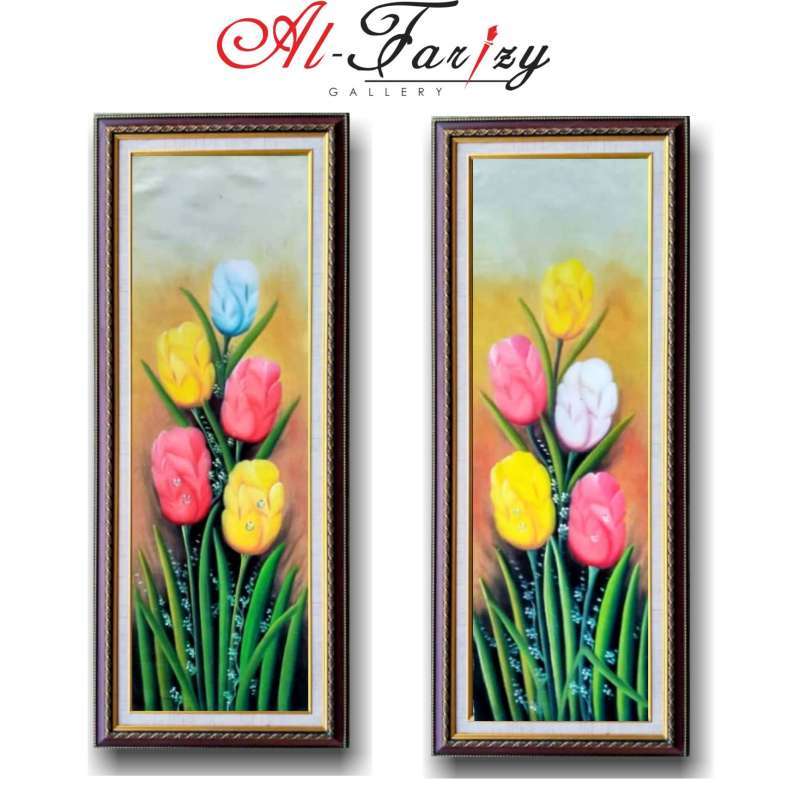 Jual Lukisan Bunga Tulip Unik Minimalis Kanvas Lengkap Dengan Frem ...