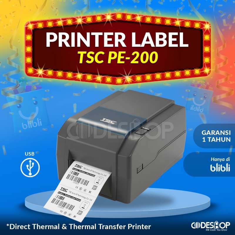 Jual Printer Cetak Stiker Label Produk Alamat Pengiriman TSC PE200 PE ...