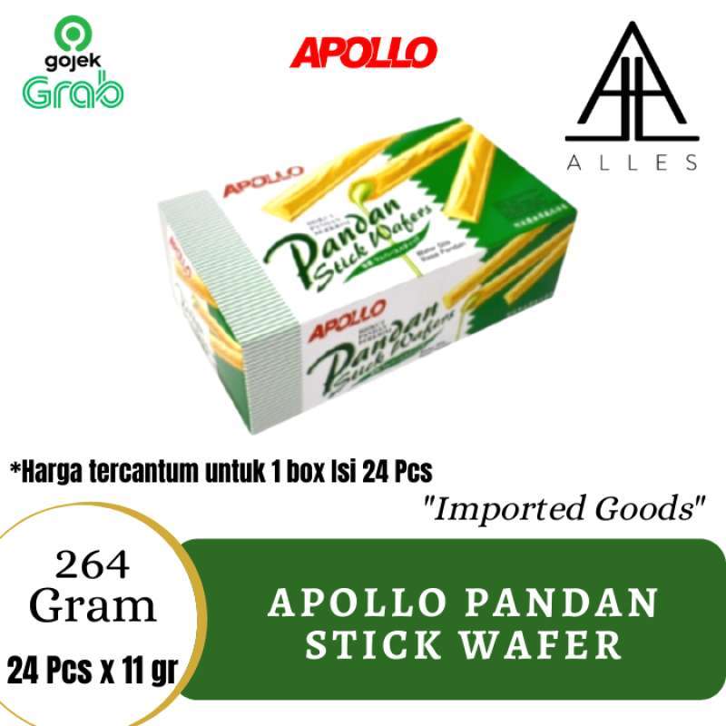 Promo Apollo Wafer Stick Pandan /Biskuit Pandan Krim 1 Box Isi 24 - 264 ...