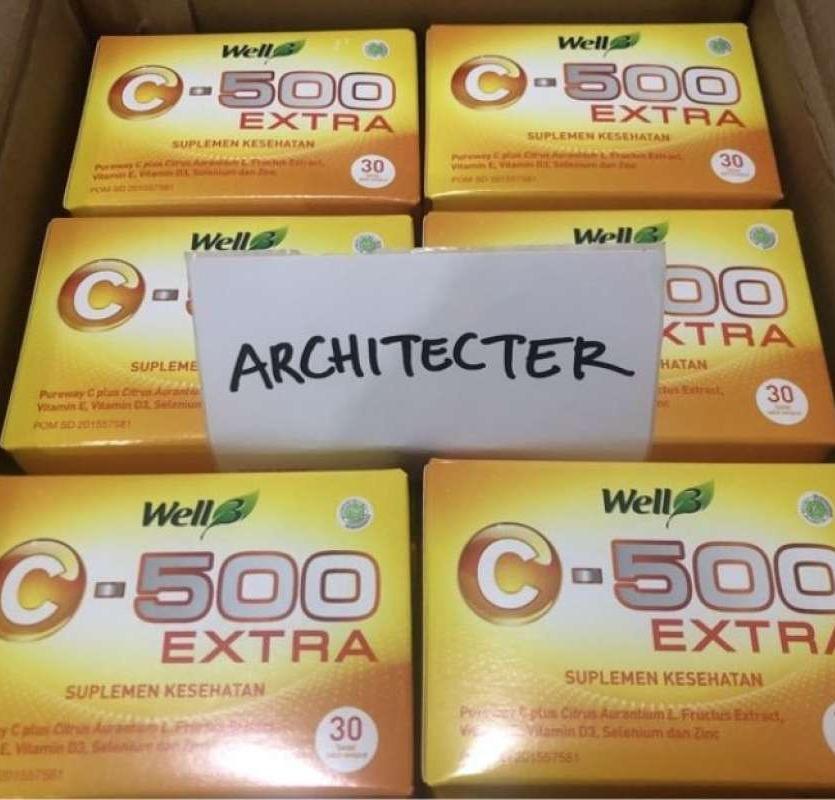 Promo WELL 3 C-500 EXTRA CNI C500 KEMASAN BOX / STRIP ISI 30 TABLET VITAMIN C ASLI ORIGINAL ...