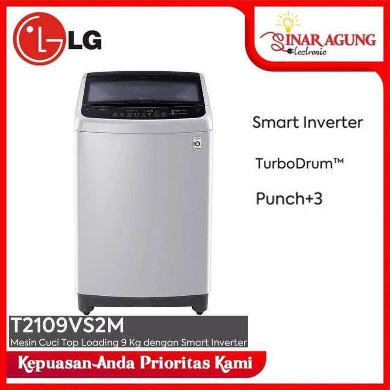 Jual Lg Mesin Cuci Top Loading T2109vs2m [9 Kg] Smart Inverter ...