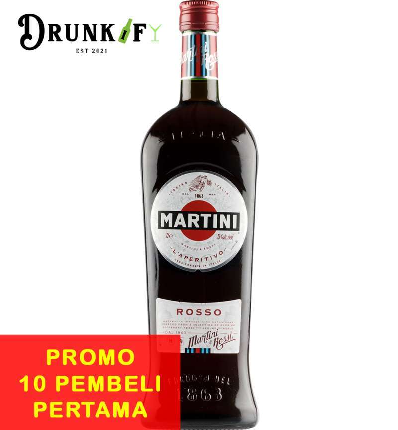 Promo Martini Rosso Vermouth 1000ml 100% Original Diskon 10% di Seller ...