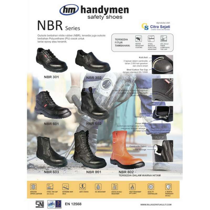 Promo Sepatu Safety Kulit - Handymen Pu 302 Dress Safety Shoes Iso Sni Diskon 53% Di Seller Raja ...