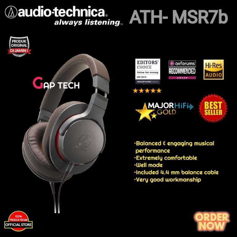 Jual Audio Technica ATH MSR7b Over-Ear Hi-Res Headphones Original Garansi Resmi Audio Technica 1 ...