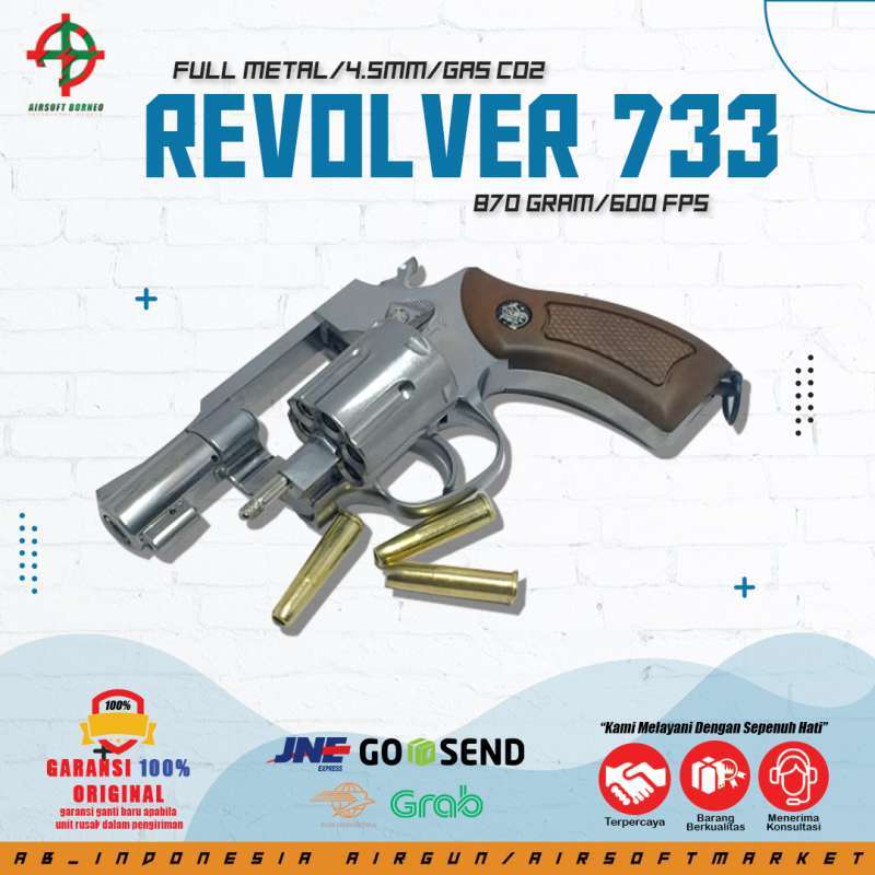 Promo Revolver 733 Wingun Silver Free Gas 5 Botol Dan Gotri 300 Butir ...