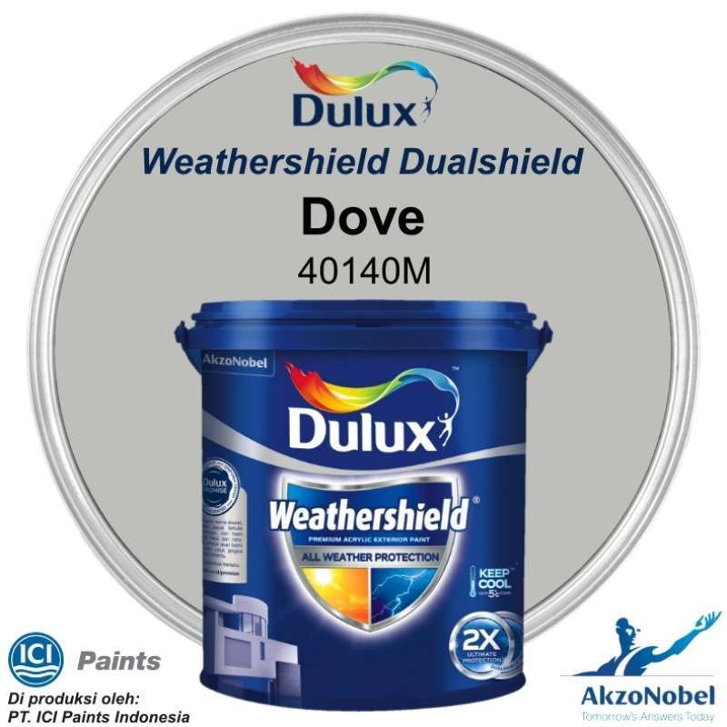 Promo Cat Tembok Dulux Weathershield Dove 40140M 2,5 Liter Tinting - Dove Cat Dinding Eksterior ...