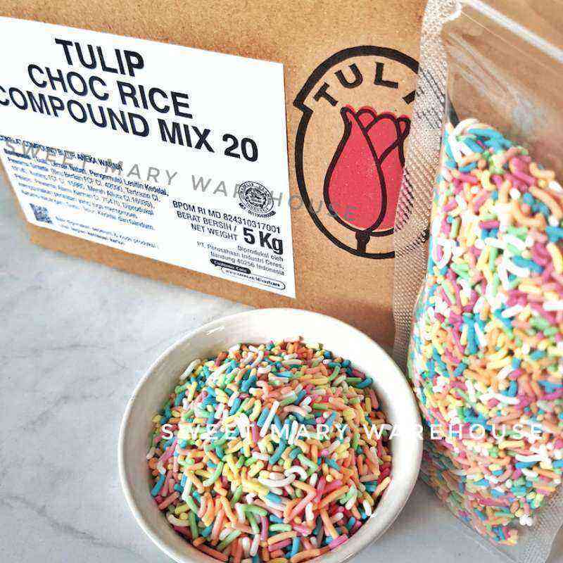 Jual Tulip Meses Rainbow MIX 100gr Chocorice MIX Meises Choco Rice Mix ...