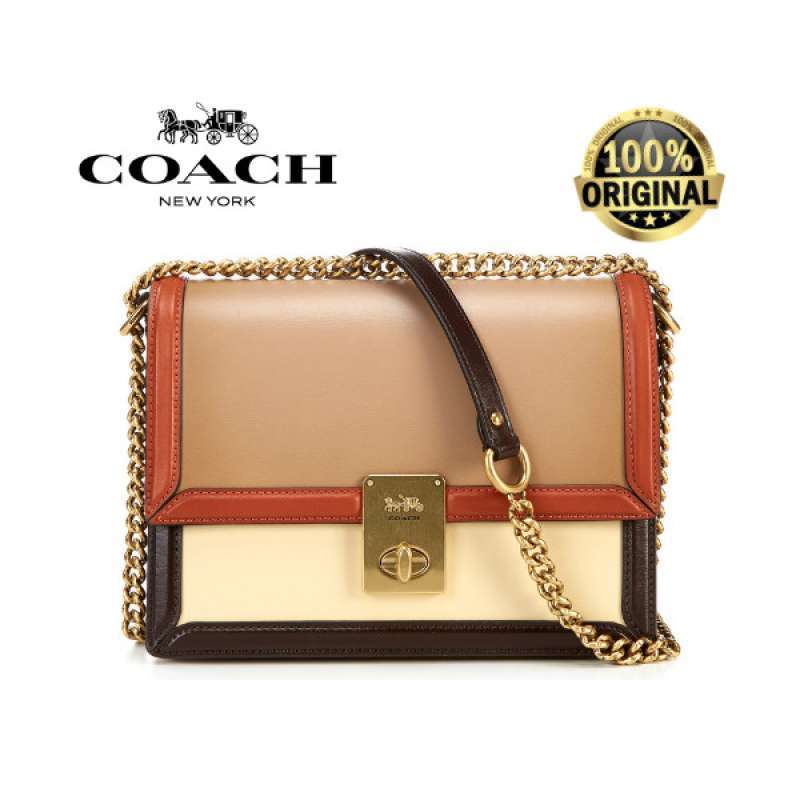 Jual COACH Hutton Shoulder Bag In Colorblock Fullset di Seller DR STORE ...