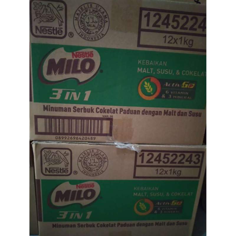 Jual Milo 3in1 karton 1 kg ( 12 pch ) di Seller Bina Kids - Jati Mekar ...