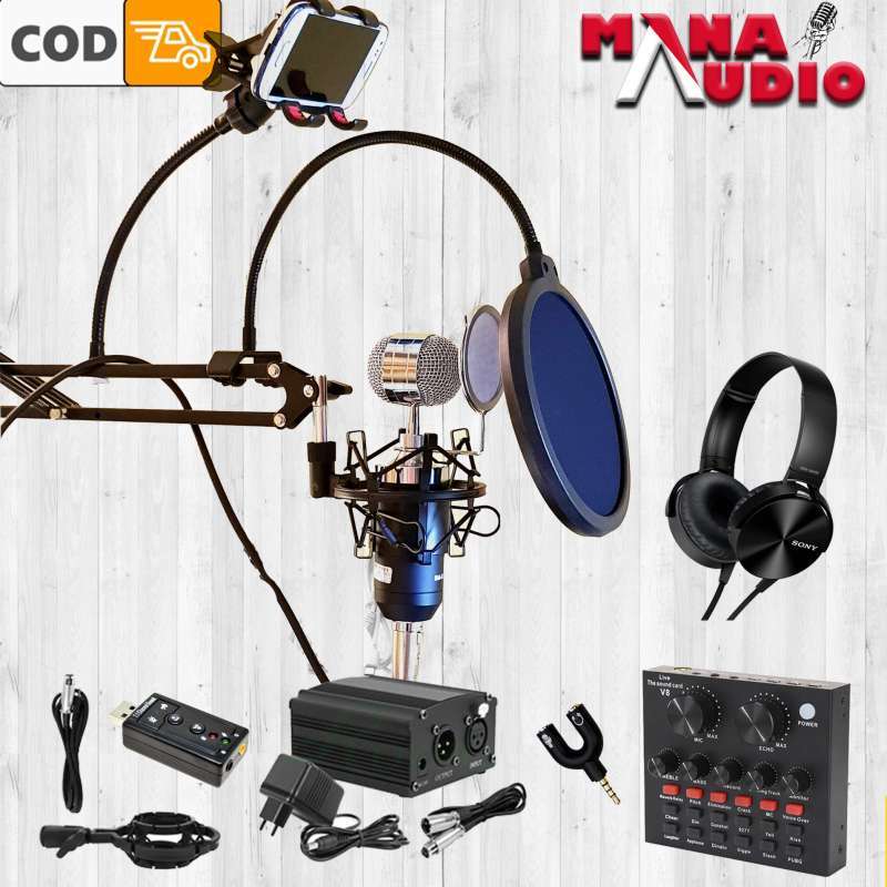 Jual Paket Microphone BM-8000 + Scissor Arm Stand + Phantom Power 48V ...