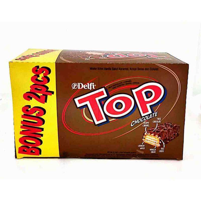 Jual Top Delfi Chocolate Wafer Karamel (9g/24pcs/box) Di Seller Adhins ...