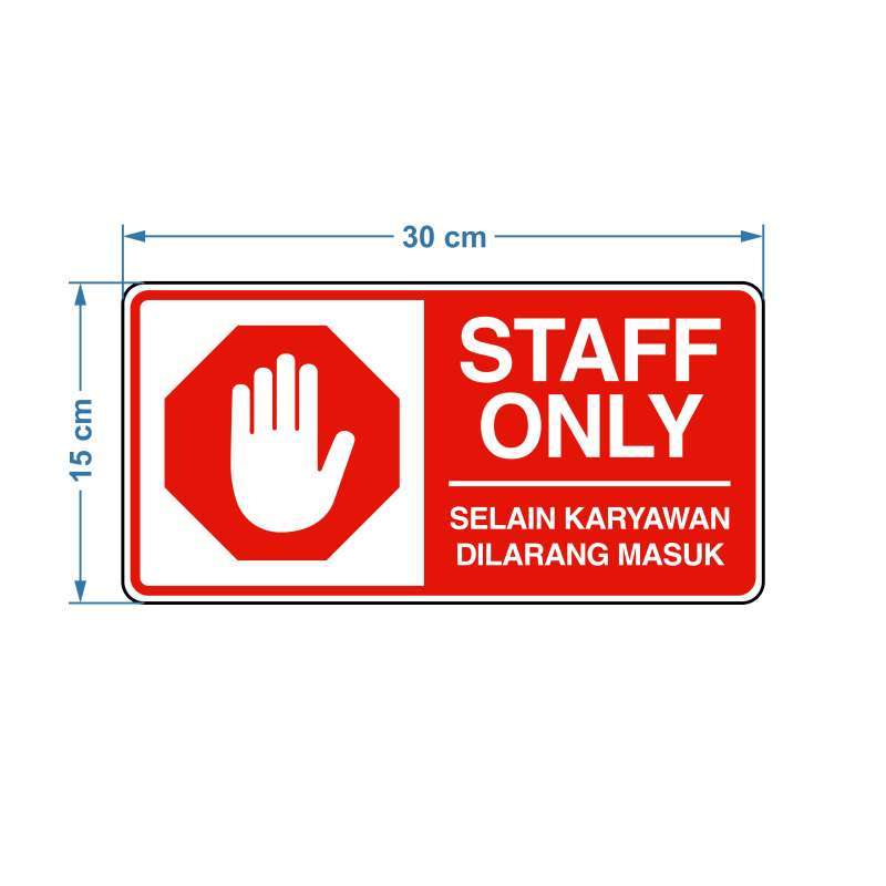 Jual Rambu - Rambu Akrilik Staff Only 15x20cm Signage Di Seller Hans ...