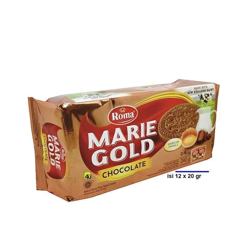 Jual ROMA Biskuit MARIE GOLD CHOCOLATE [isi 12 Sachet] di Seller Dede ...