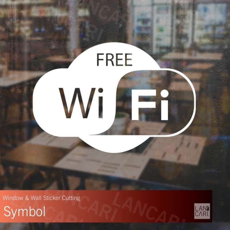 Jual Stiker Cutting Free Wifi Wi-Fi Sticker Dinding Kaca Restoran ...