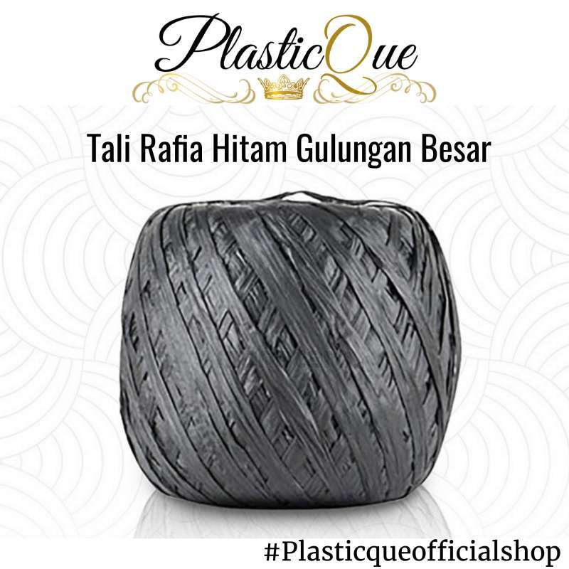 Jual Tali Rafia Roll 1 Kg 1kg Hitam Gulungan Besar Full Jahit Karung ...