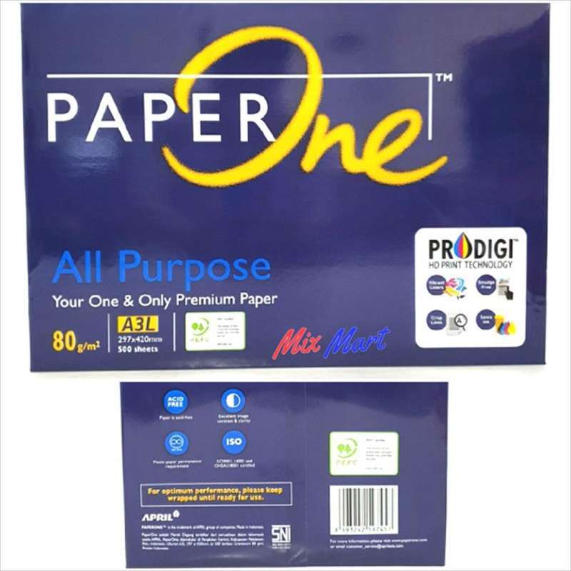 Jual Kertas Fotocopy A3 80 gram PaperOne 297 x 420 mm di Seller MIXMART OFFICIAL - Kota Jakarta ...