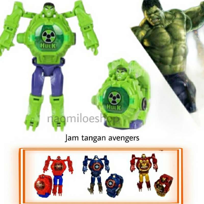 Jual JAM TANGAN ANAK ROBOT JADI JAM MODEL AVENGER MULTIFUNGSI JAM ROBOT ...