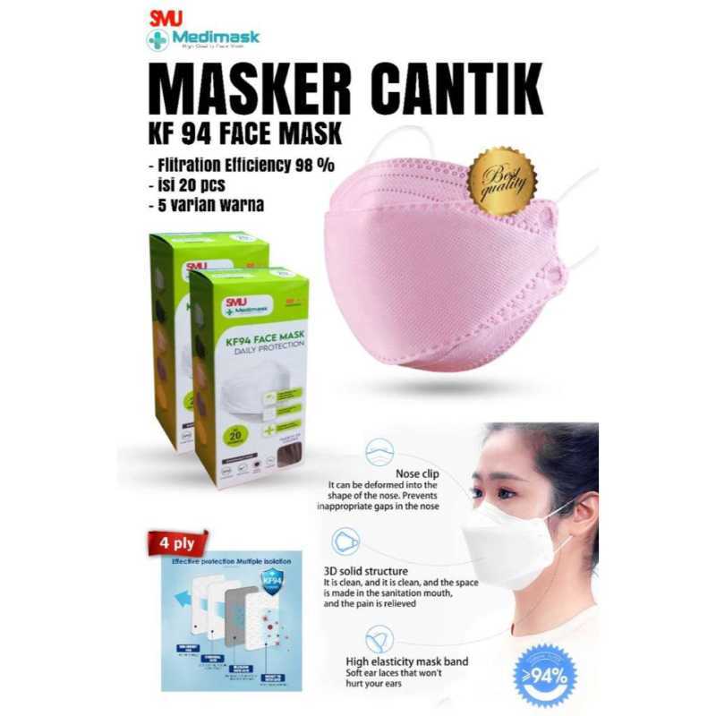 Jual MASKER KF94-MASKER 4 PLY EVO KOREAN STYLE - WARNA PINK-(BOX ISI 5PCS) di Seller MEDIMASK ...