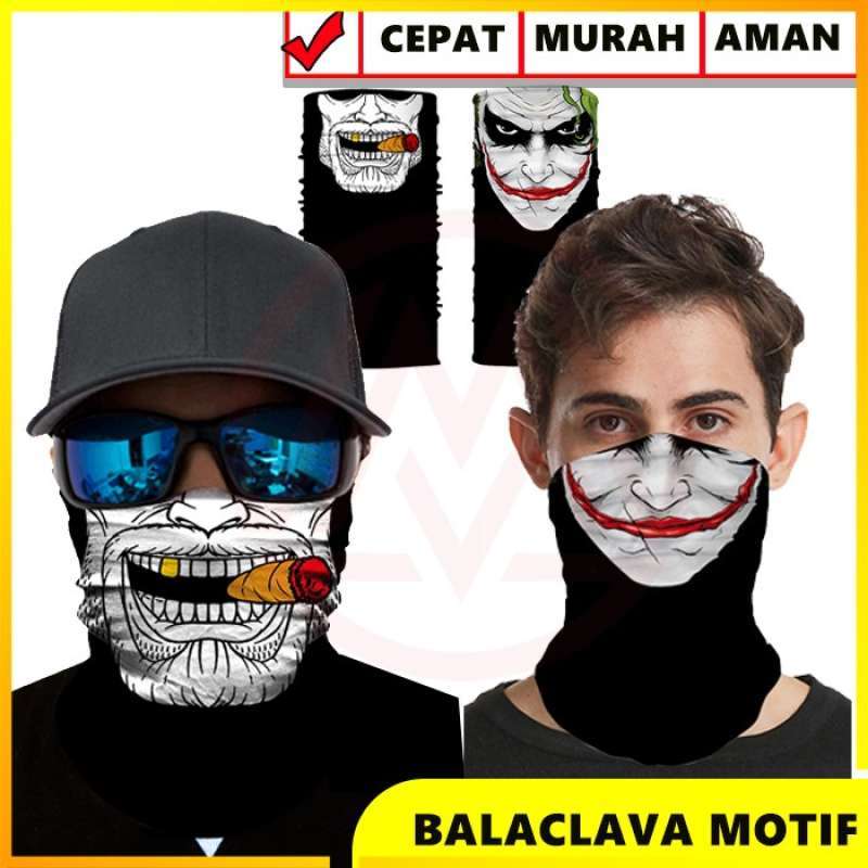 Jual Balaclava Masker Kain Buff Joker Motif Smoker Masker Sepeda Motor ...