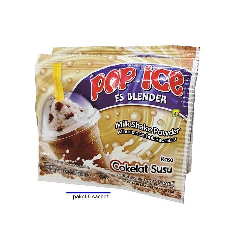 Jual POP ICE - Milk Shake Powder Rasa MILK CHOCOLATE - PAKET 5 SACHET ...