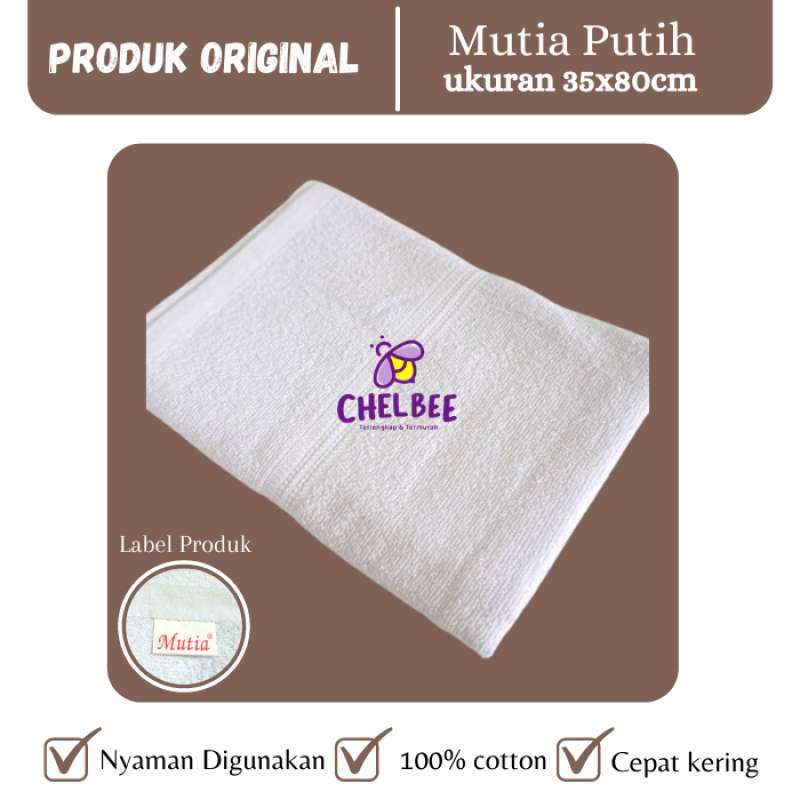 Jual Handuk Olahraga Mutia Putih Polos 35x80 Cm / Handuk Leher Sport Di ...