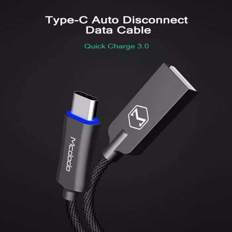 Promo Mcdodo Knight Type C USB Smart Auto Disconnect Data Cable 1M QC3.0 - 1M Trend Diskon 50% ...