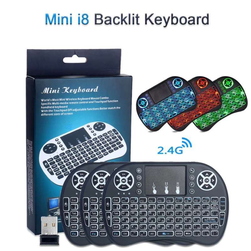 Jual Mini Keyboard i8 Backlit Lithium 1020mAh Wireless Keyboard ...