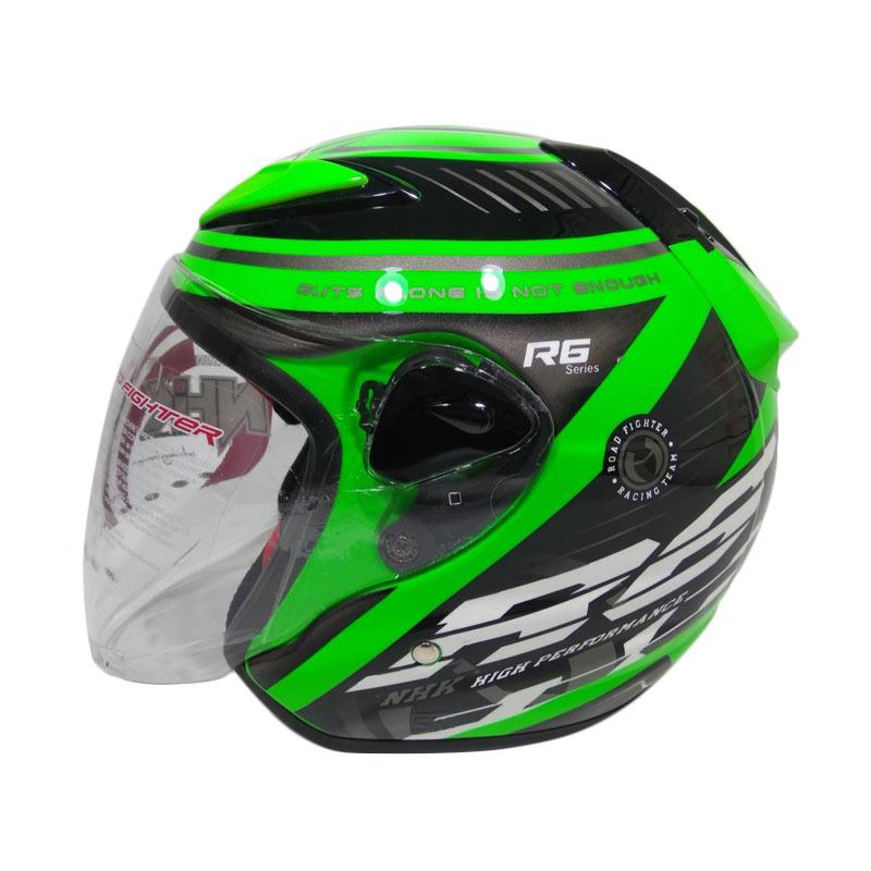 Jual Nhk R6 Racer X Helm Half Face - Green Fluo Silver Di Seller ...