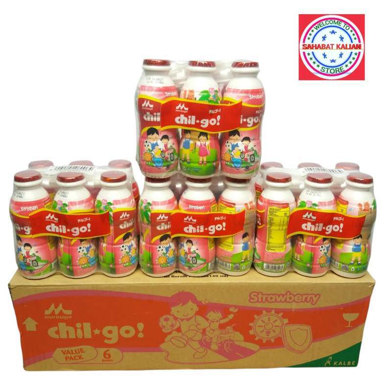 Jual Morinaga Chil Go Strawberry Susu UHT [140 mL/ 1 karton/ 36 Pcs] di ...