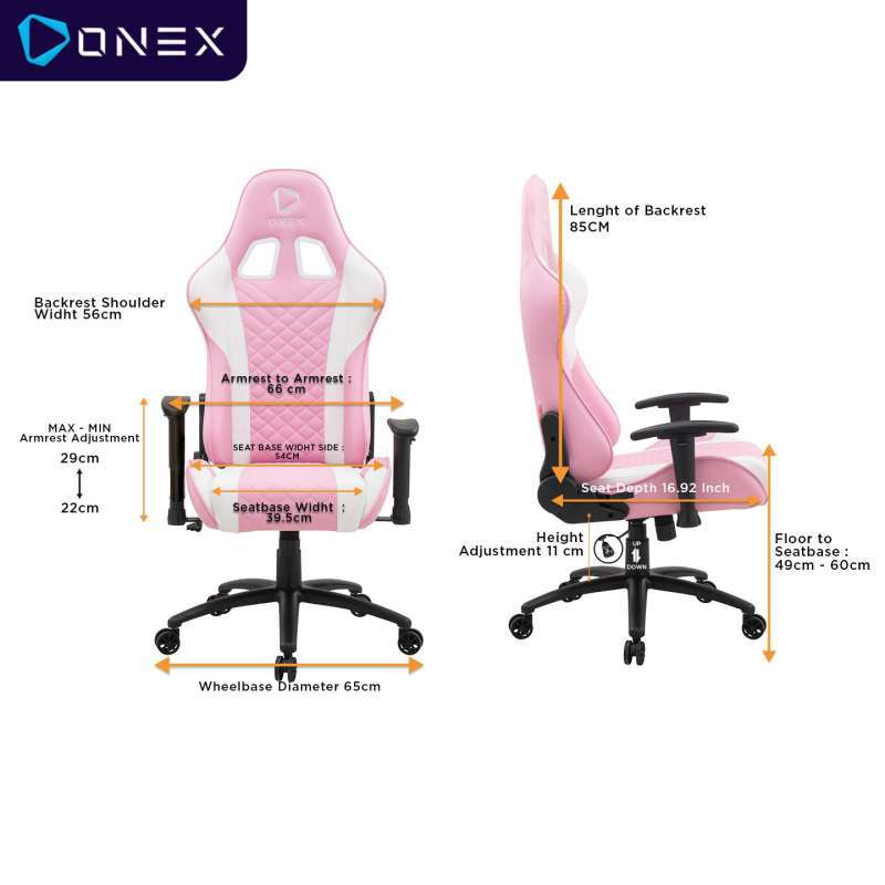 Jual Onex Gx3 Premium Quality Gaming Chair Kursi - Pink White Di Seller ...