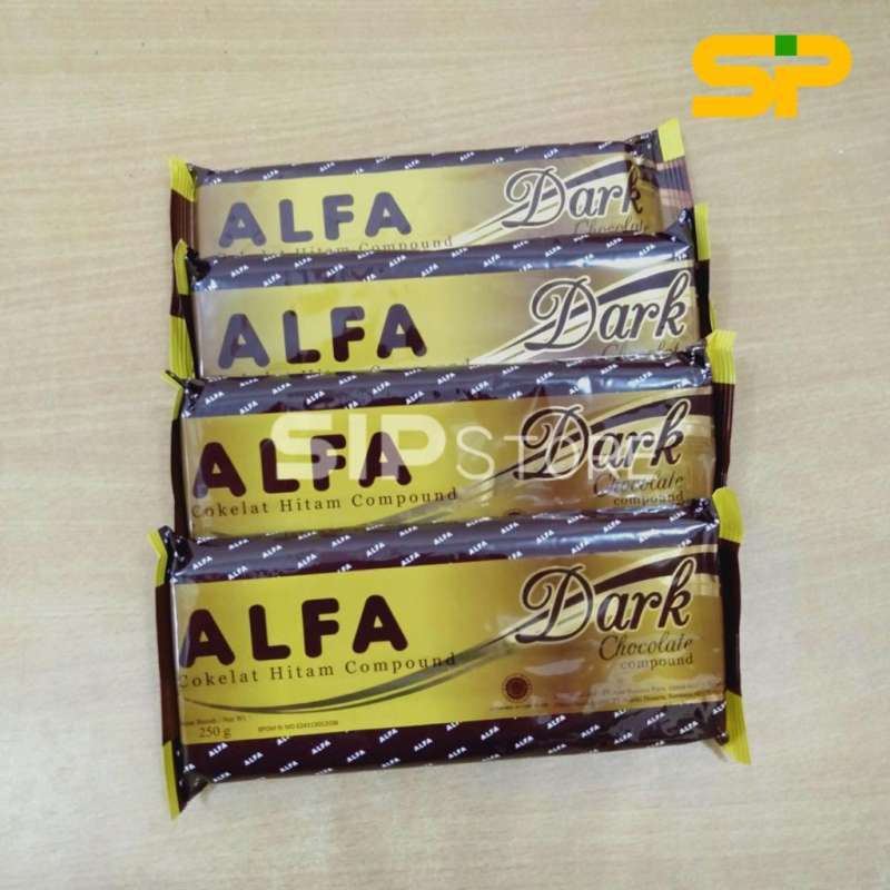 Jual ALFA Dark Chocolate Compound / Cokelat Hitam Blok Batangan 250gr ...