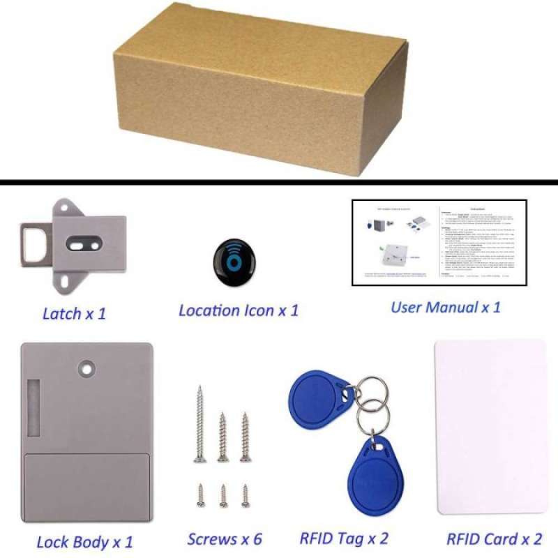 Jual Set Kunci Lemari RFID Laci Kabinet Lock RFID Key Opening Locker ...