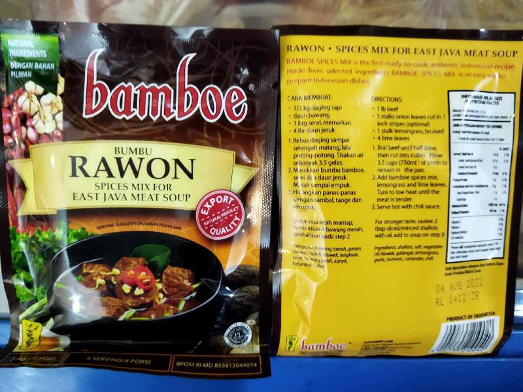 Jual Bamboe Bumbu Rawon Instan Bamboe Rawon Instan 54gram Di Seller ...